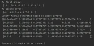 How to generate Cauchy Matrix from arrays in Numpy? - Pythoneo